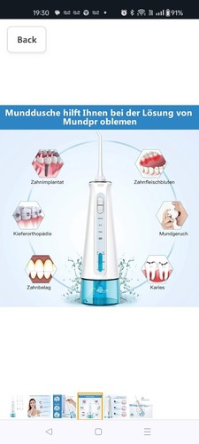 BESTOPE Cordless Water Dental Flosser Dental Oral Irrigator Portable ...