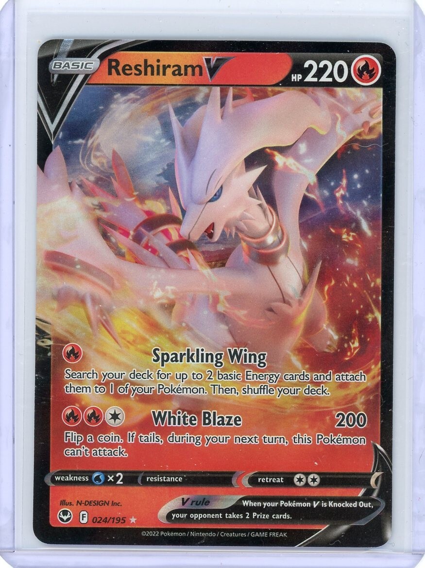 Reshiram V 024/195 Full Art NM/M Silver Tempest Pokemon Card | eBay