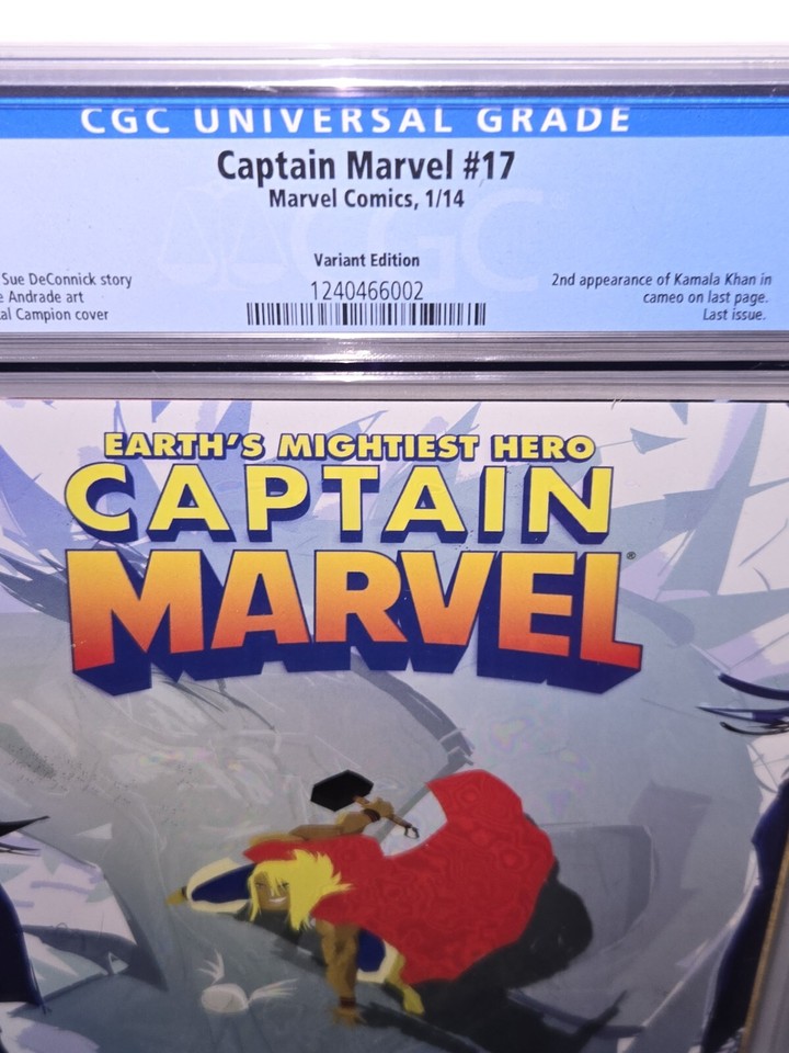 Captain Marvel #17 1 in 20 Variant Edition 2nd Kamala Khan Last Issue Graded 9.8 | eBay