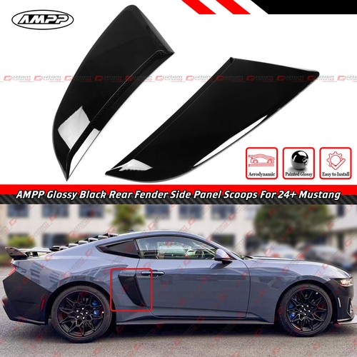 For 24-25 Ford Mustang AMPP Gloss Black Rear Fender Side Panel Scoops ...