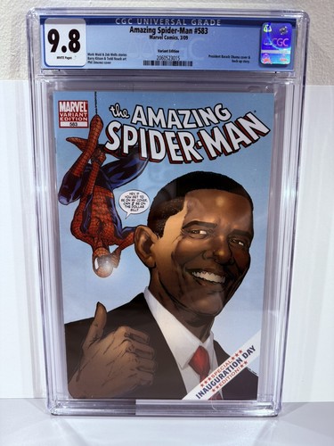 Barack Obama AMAZING SPIDER-MAN #583 CGC 9.8 INAUGURATION White Pages ...