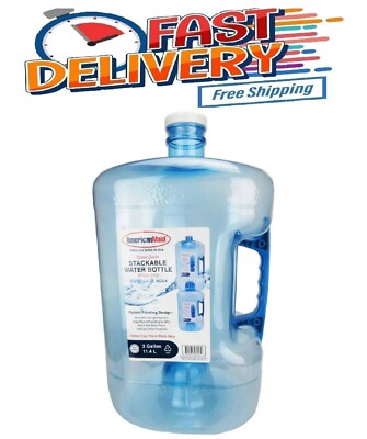 3-Gallon Water Bottle Secure Liquid Jug Container BPA-Free Reusable ...