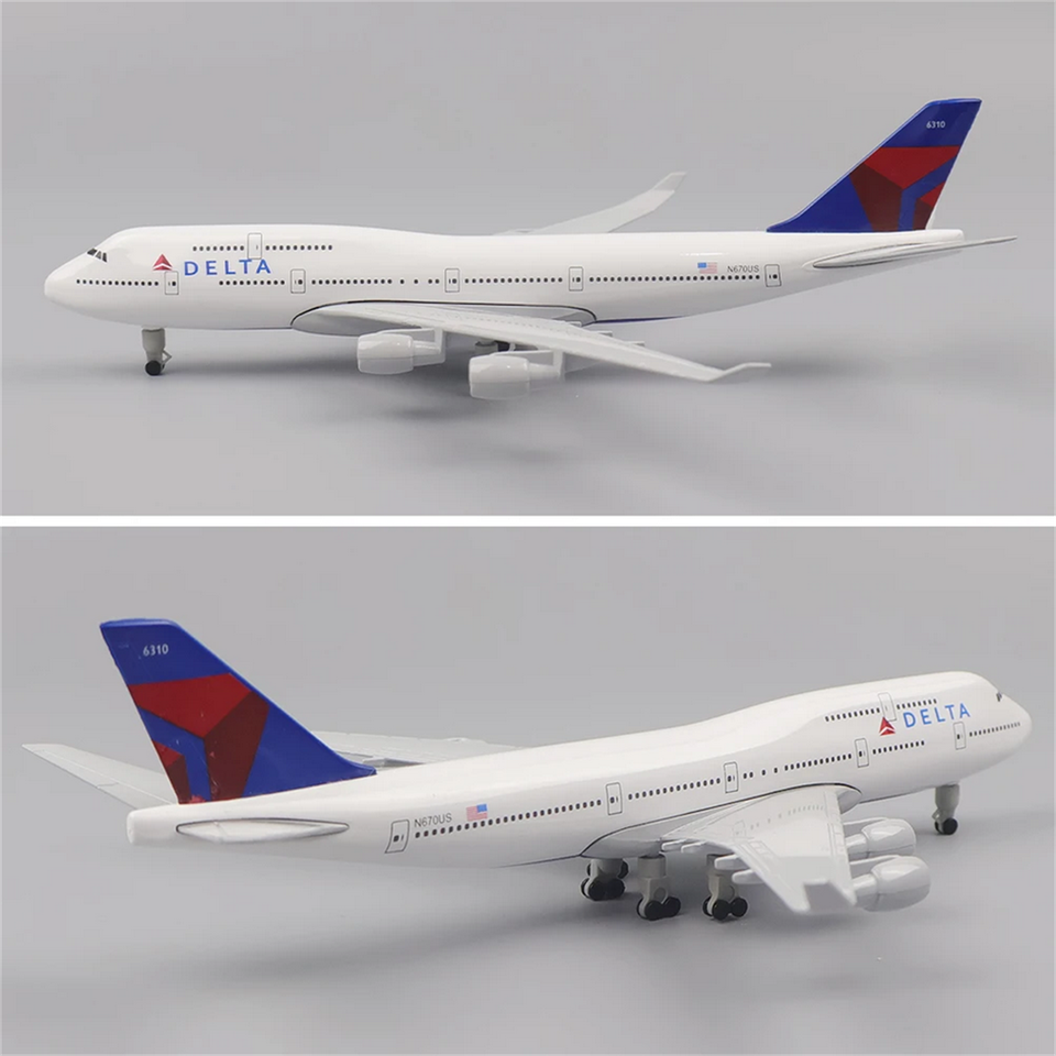 1/300 Scale 20cm Delta B747 Alloy Plane Model Airplane Souvenir Static ...