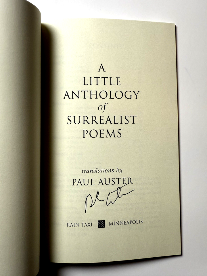 SIGNED BY PAUL AUSTER - LITTLE ANTHOLOGY OF SURREALIST POEMS, 1/300 ...