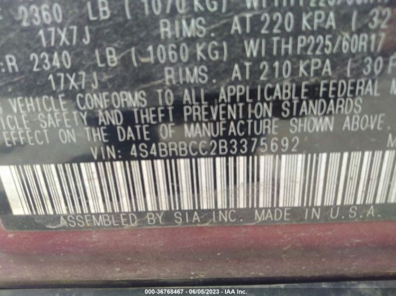 Passenger Quarter Glass Station Wgn Outback Fits 10-14 LEGACY 1291944 ...