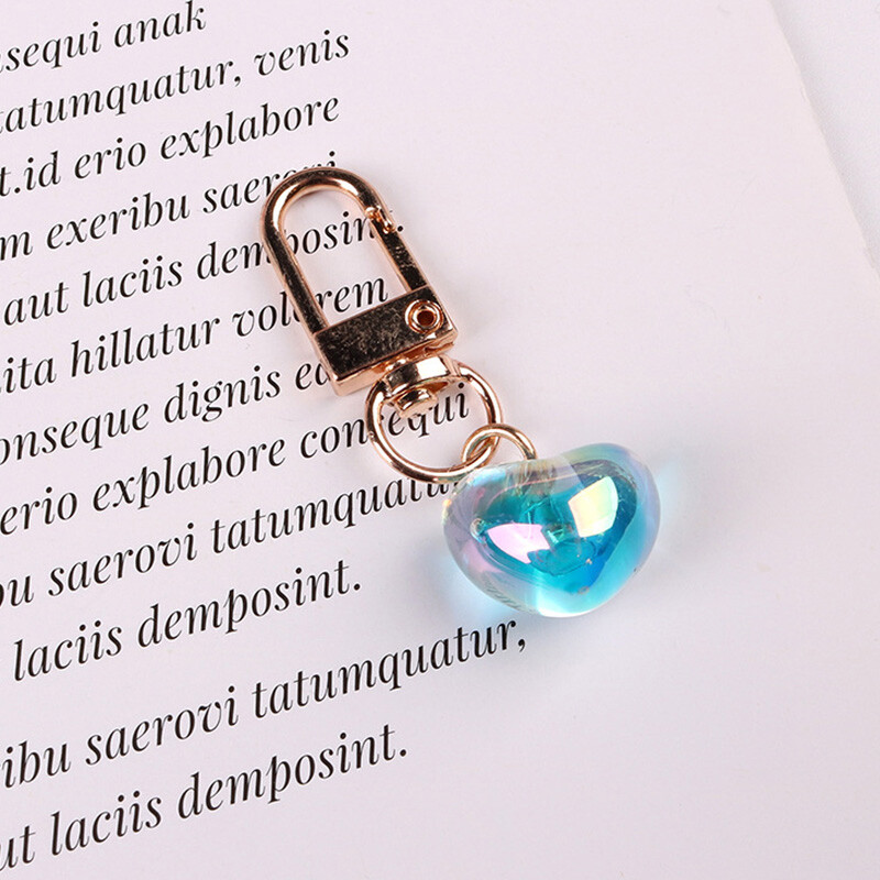 Shiny Acrylic Heart Keychain Bag Accessories Keyring Love Pendant Key ...