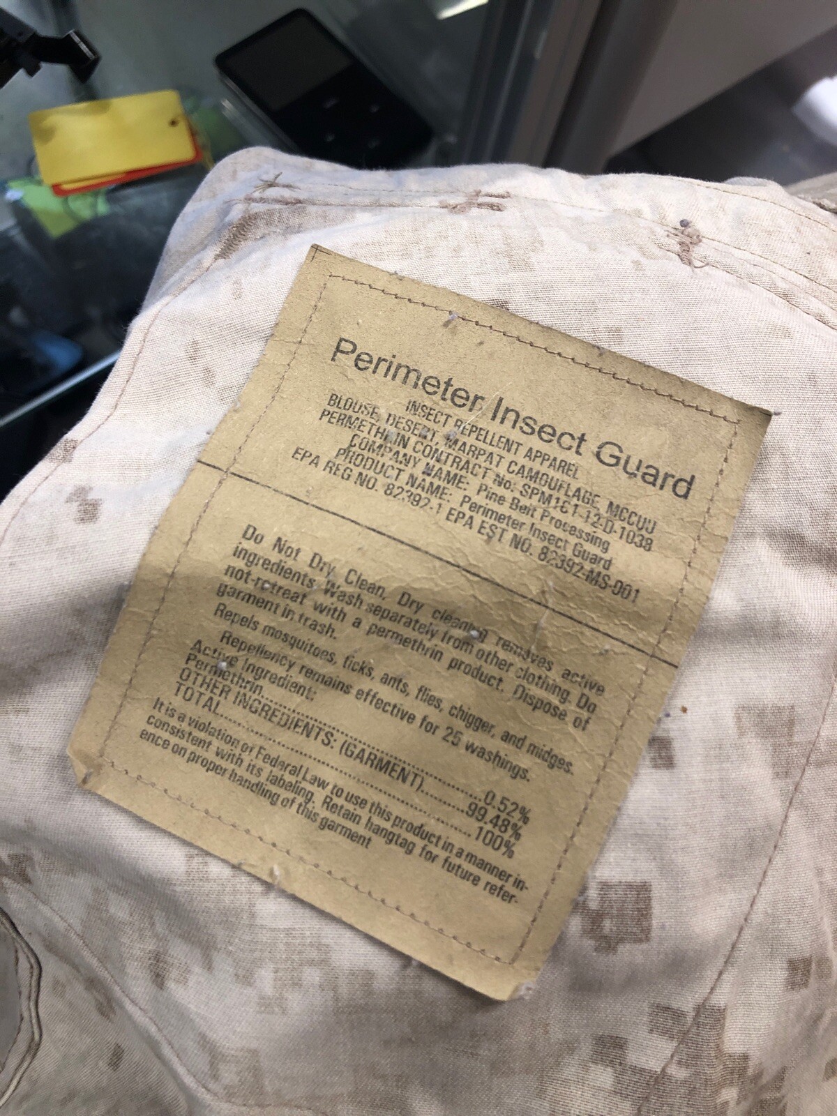 USMC Marines Perimeter Insect Guard Blouse Desert Marpat Cami Size ...