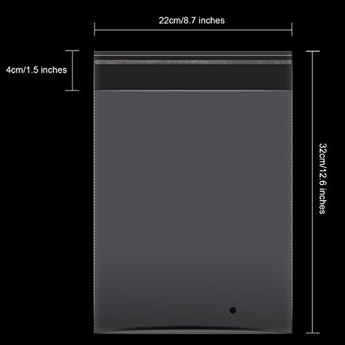 9 X 13 Inch Clear Poly Bags resealable Tshirt Bags Self Seal Cellophane ...