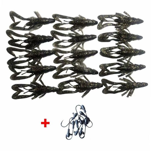 15pcs 8cm Fishing Soft Plastic Yabbie Lure Tackle Special Black with ...
