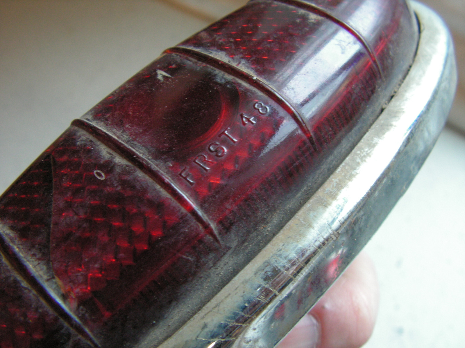 Nice Vintage 48 1949 1950 FORD Tail LIGHT OLD Car GLASS LENS FRST-48 ...