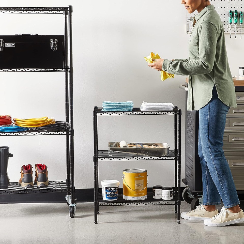 3-Shelf Adjustable, Heavy Duty Storage Shelving Unit (250 Lbs Loading ...