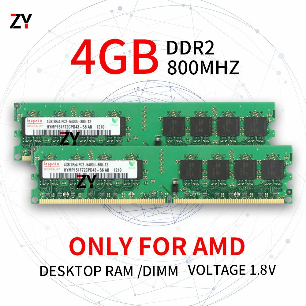 8GB 2x 4GB 2GB 1GB DDR2 2Rx4 PC2-6400 800MHz AMD DIMM Desktop RAM For ...