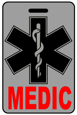 Personalized Lo-Viz Gray MEDIC Luggage/Gear Bag Tag | eBay
