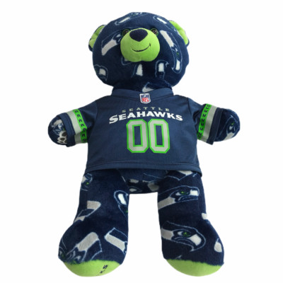 Build a Bear BAB Seattle Seahawks Teddy Bear Plush Blue Green Football ...
