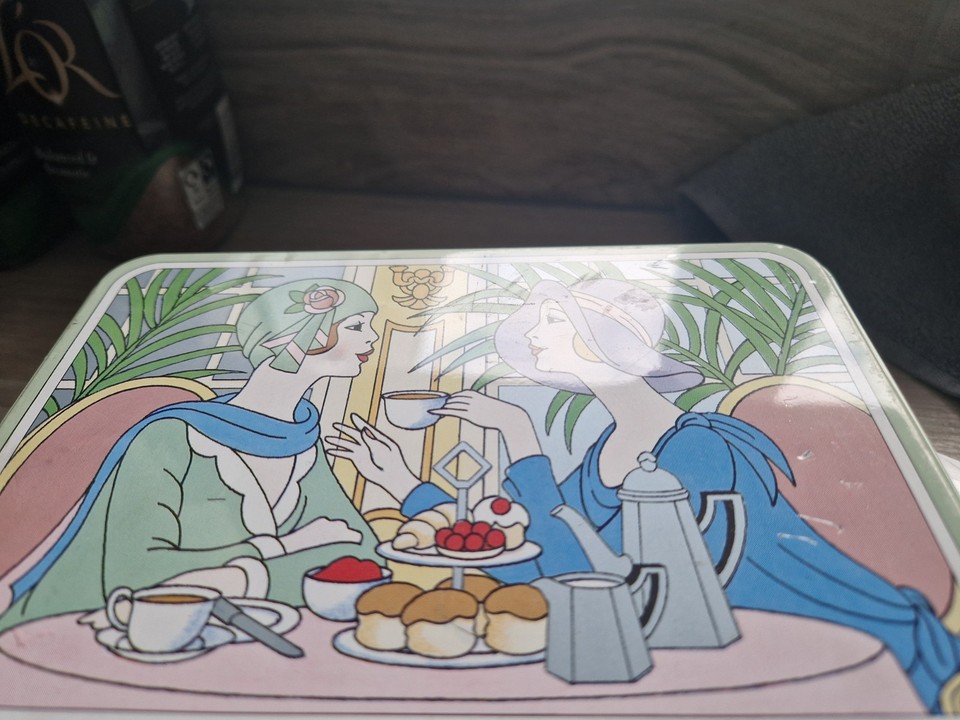 AVON Time For Tea 1992 (date stamp label) - Art Deco Style Storage Tin ...
