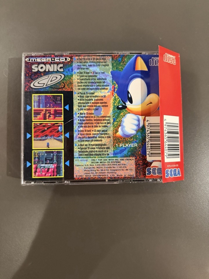 Sega Mega CD PAL Sonic CD Complete With Spine Card Very Good Condition ...