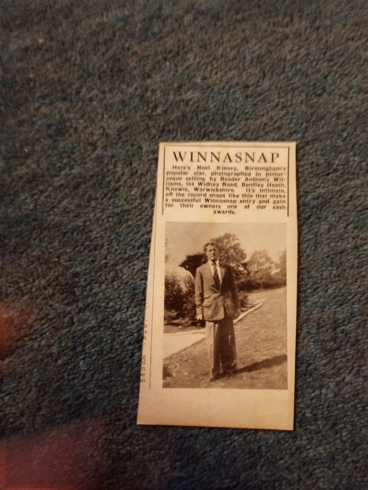Sk234 Ephemera 1954 Football Picture Noel Kinsey | eBay