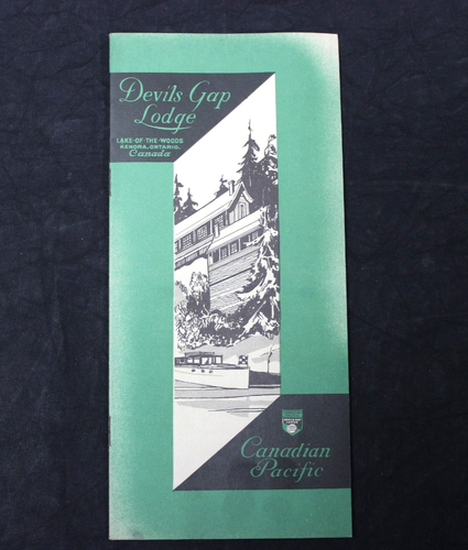 VTG. 1937 DEVIL'S GAP LODGE CANADIAN PACIFIC R.R. BROCHURE WITH PULL ...