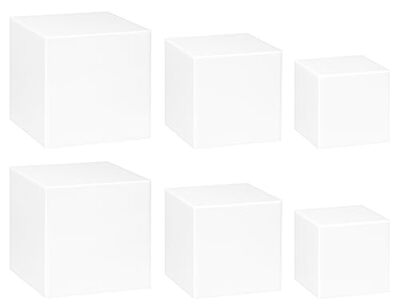 Set of 3 White Acrylic Cube Display Riser Stands with Hollow Bottoms ...