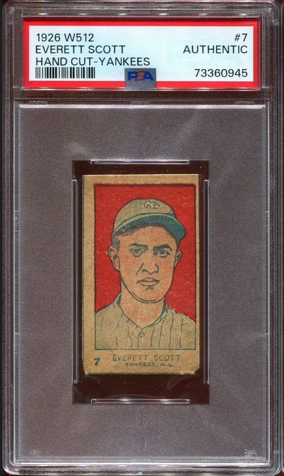 PSA AUTHENTIC 1926 W512 EVERETT SCOTT #7 YANKEES 60945 SD183 | eBay