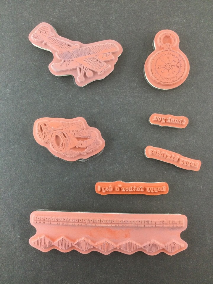 Stampin Up PLANE & SIMPLE Stamp Set Airplane Compass Happy Birthday ...