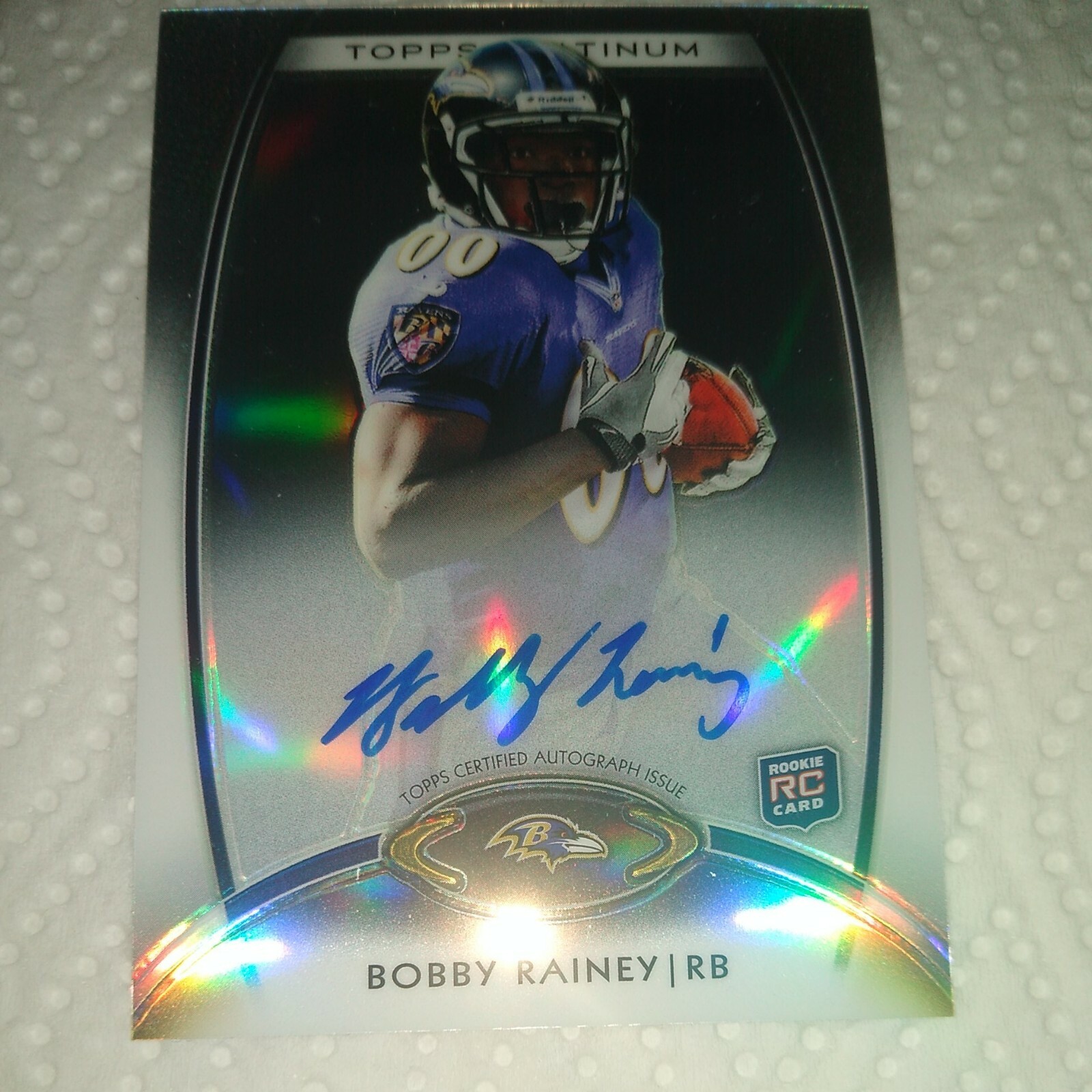 Bobby Rainey 2012 Topps Platinum Autograph Rookie #158 Ravens Western ...