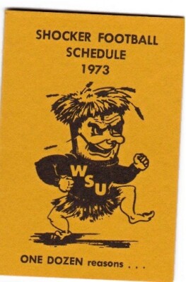 1973 WICHITA STATE UNIVERSITY SHOCKER FOOTBALL POCKET SCHEDULE | eBay