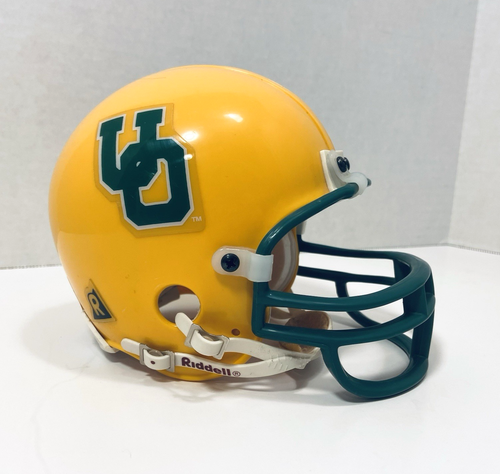 Oregon Ducks Riddell speed throwback mini helmet 3 5/8th gold green U ...