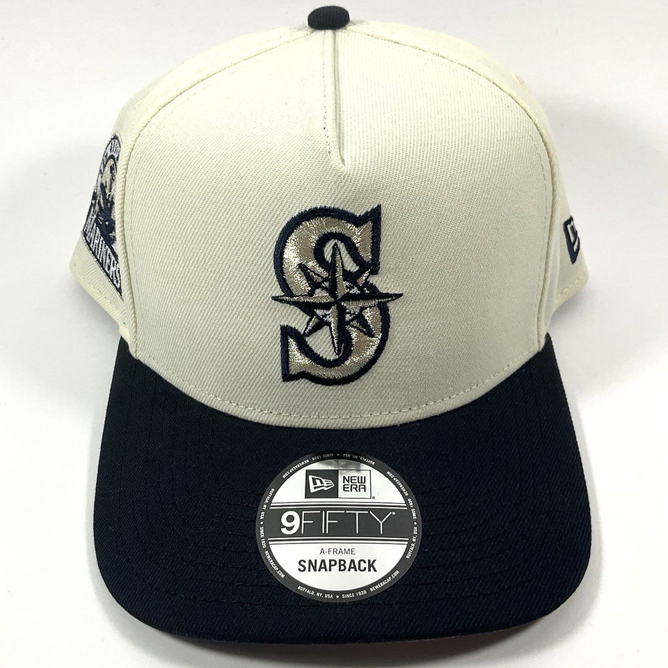 New Era Seattle Mariners Cream Navy Exclusive 9FIFTY A-Frame Snapback ...