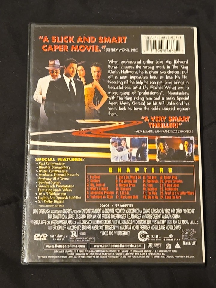 Confidence DVD Detective Caper Suspense Rachel Weisz Dustin Hoffman | eBay