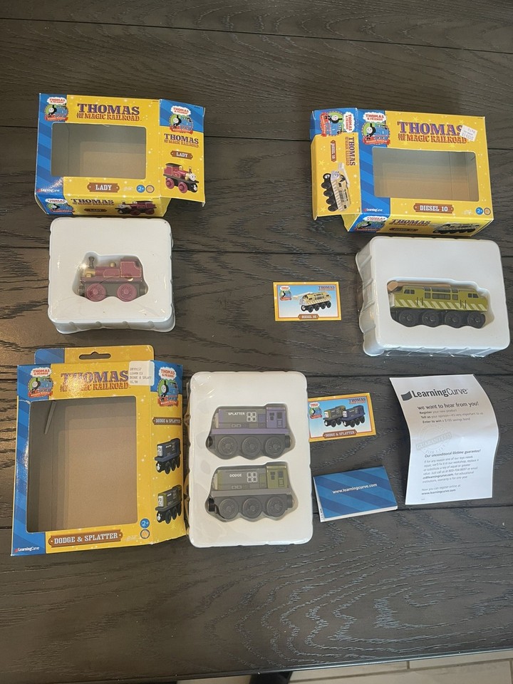 Thomas Train Wooden Magic Railroad. Lady, Diesel 10, Splatter And Dodge ...