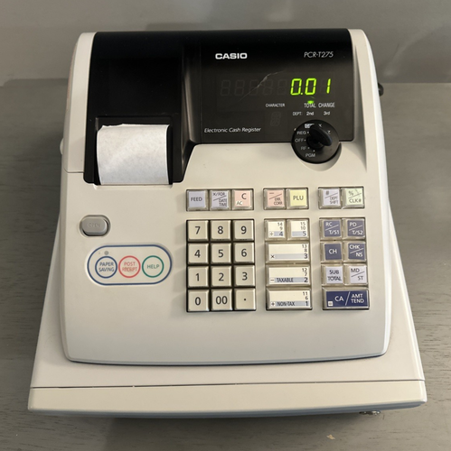Casio PCR-T275 Electronic Cash Register Tested Working w/Key | eBay