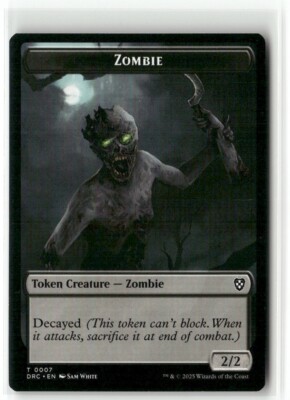Zombie / Zombie Double-Sided Token - Commander Aetherdrift MTG NM | eBay