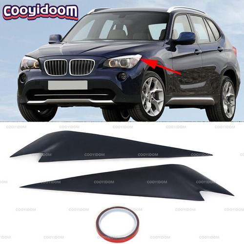 Pair Black Front Headlight Eyebrows Cover Eyelids Trim For 2009-2014 ...
