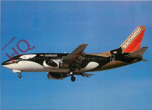 Picture Postcard>>SOUTHWEST AIRLINES (SEAWORLD LIVERY) BOEING 737-5H4 ...