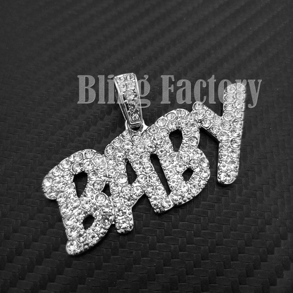 Hip Hop Iced Lil Baby Pendant & 16" 18" 20" Rhinestone Chain Fashion ...