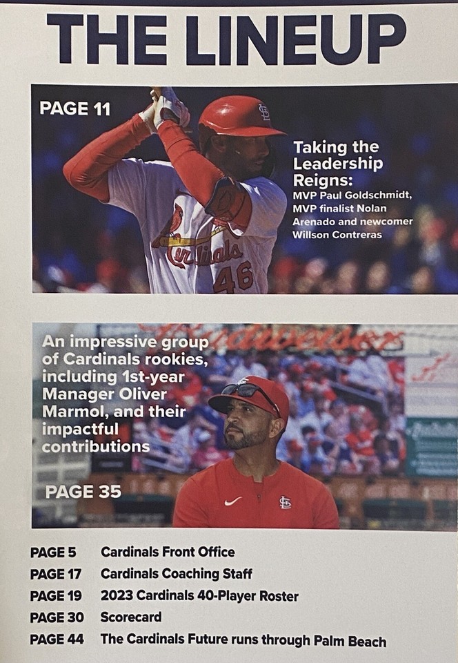 St Louis Cardinals Official Spring Training Magazine 2023: Arenado ...