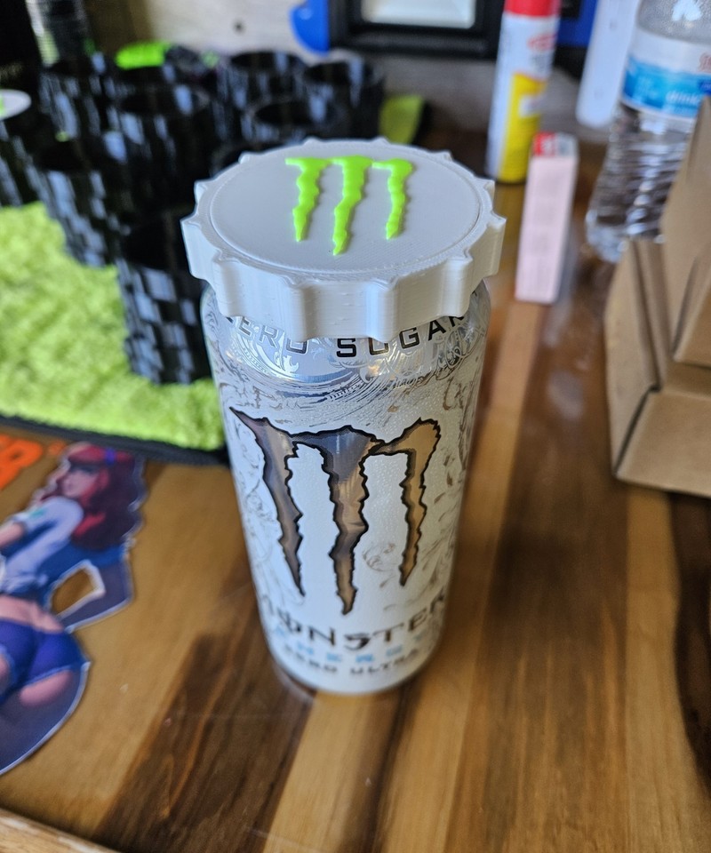 MONSTER ENERGY "GAS CAP" CAN SEALER SNAPS ON AND OFF EASY CHOOSE COLOR ...