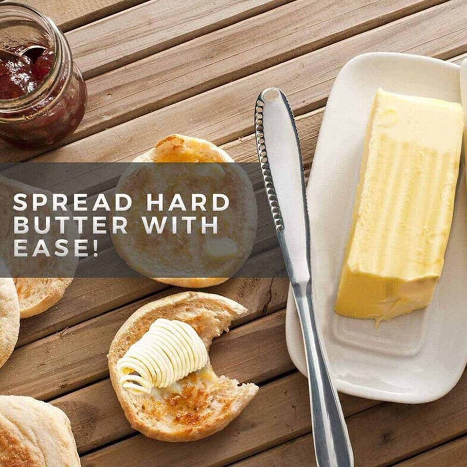 Butter Cutter, 3 in 1 Stainless Steel Spreader Serrated Edge Shredding ...