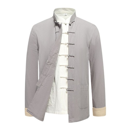 Men Traditional Chinese Tang Suit Coat Jacket Bruce Lee Kung Fu Tai Chi ...