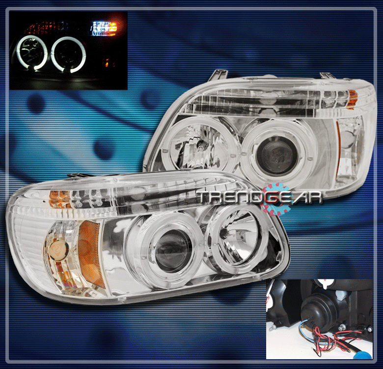 1995-2001 FORD EXPLORER HALO LED PROJECTOR HEADLIGHTS CLEAR 1997 1998 ...