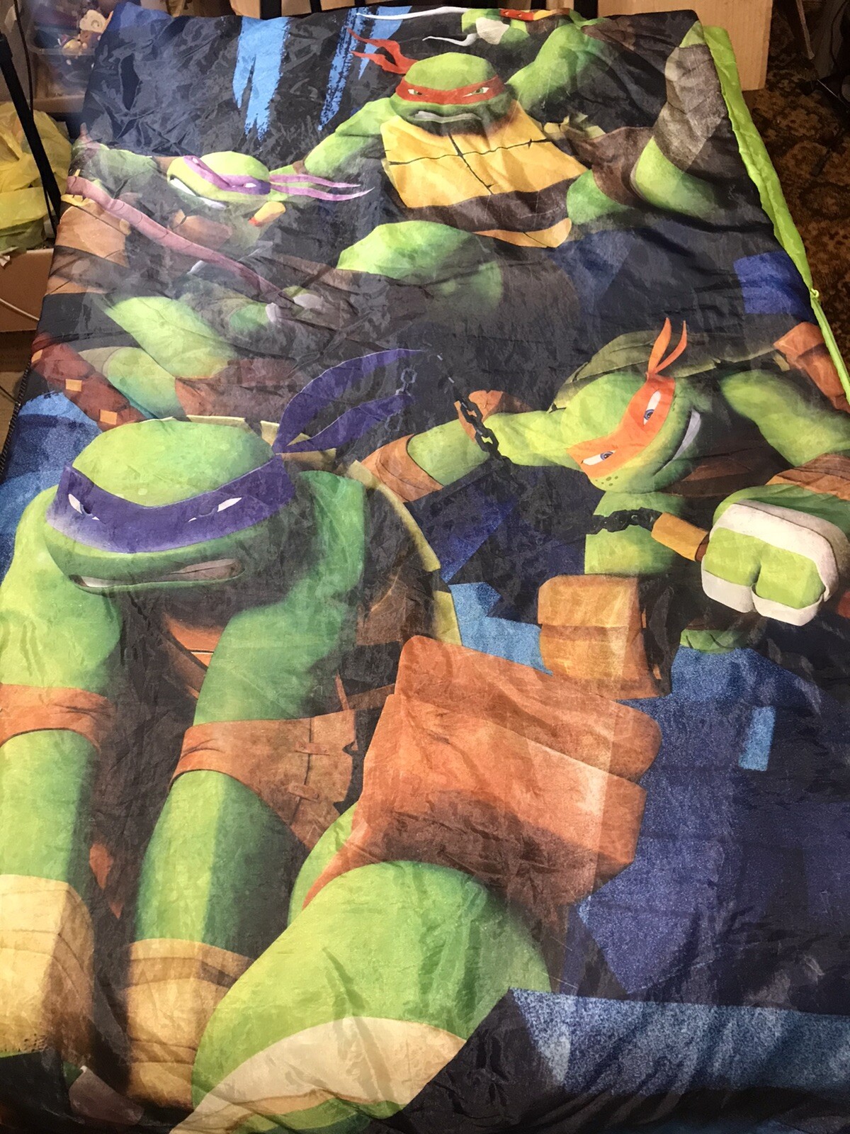 TMNT Ninja Turtles Kids Camping Slumber Sleeping Bag Sleepover Backpack ...