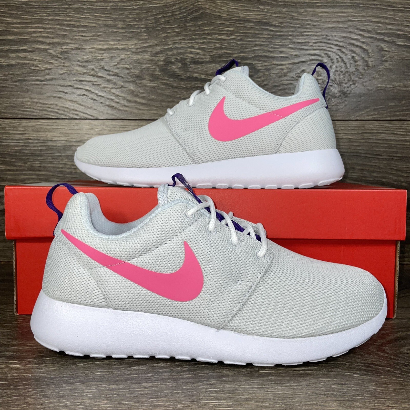 Nike Womens Roshe One Platinum Pink Athletic Running Shoes Sneakers ...