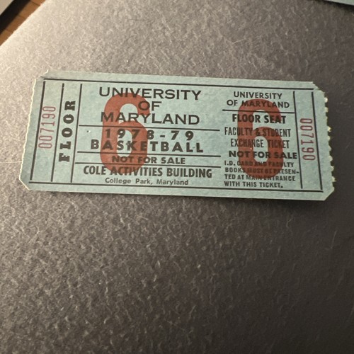 1978/79 St Joes @ U Maryland Terrapins Mens Basketball Ticket Buck ...