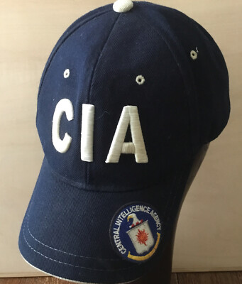 CIA Emblem Navy Blue Ball Hat Cap Wool & Arcylic Large CIA Letters | eBay