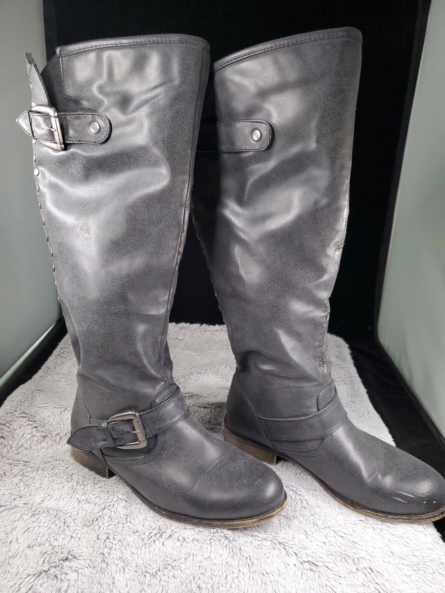Madden Girl Grey Riding Boots