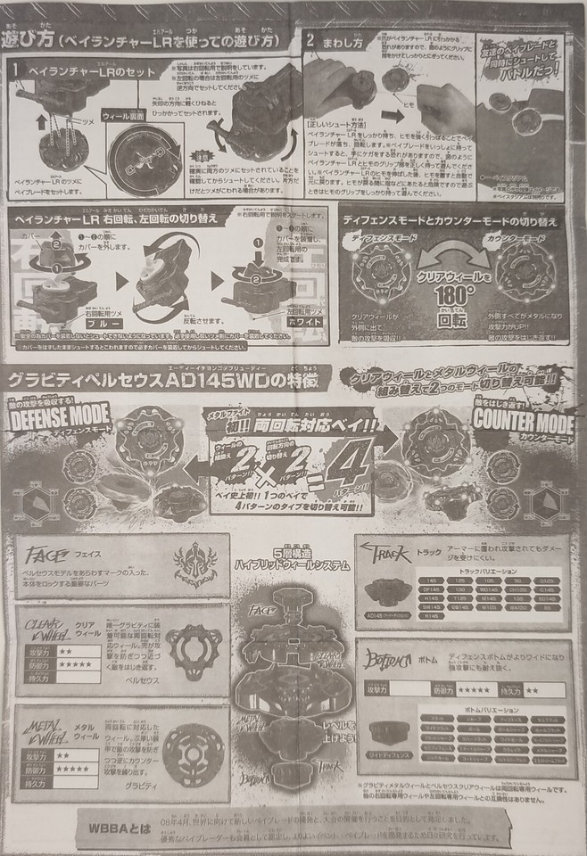 Gravity Destroyer AD145WD Gravity Perseus BB-80 Beyblade Metal Fusion ...