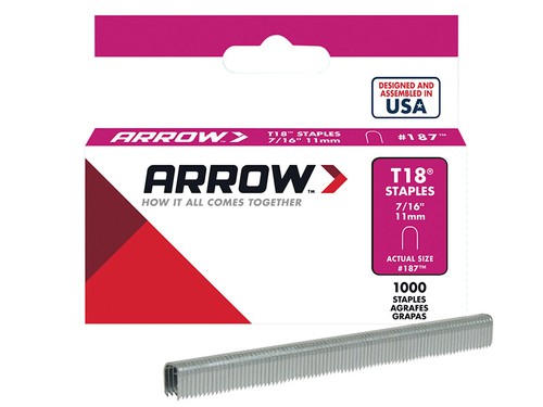 Arrow T18 Staples 11mm (7/16in) (Box 1000) ARRT18716S | eBay