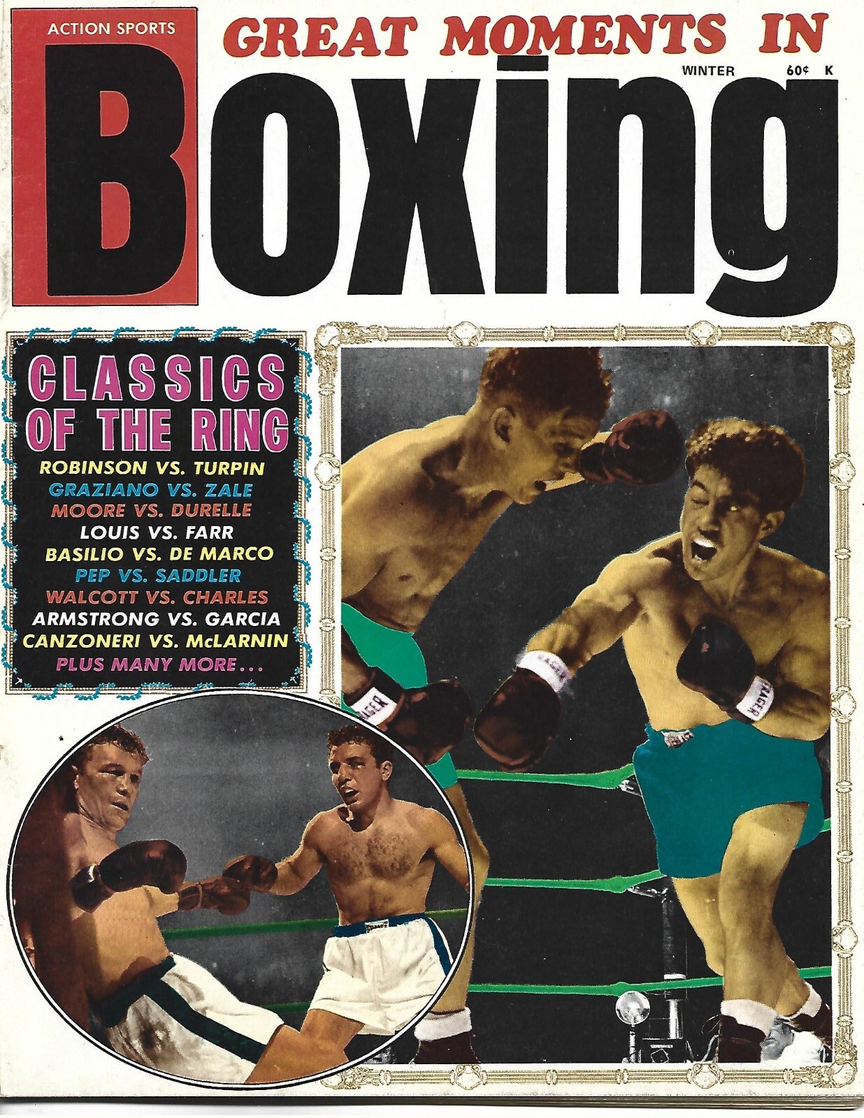 WINTER 1970 GREAT MOMENTS IN BOXING MAGAZINE GRAZIANO LAMOTTA ROBINSON ...