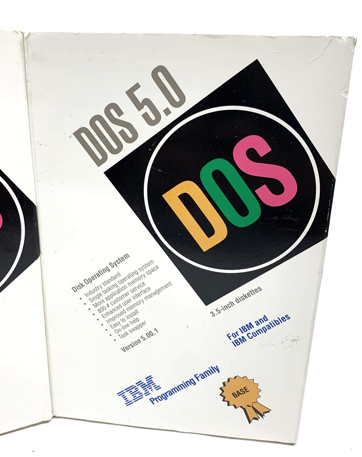 1992 IBM DOS Operating System Version 5.00.1 on 3.5” Floppy Disks ...